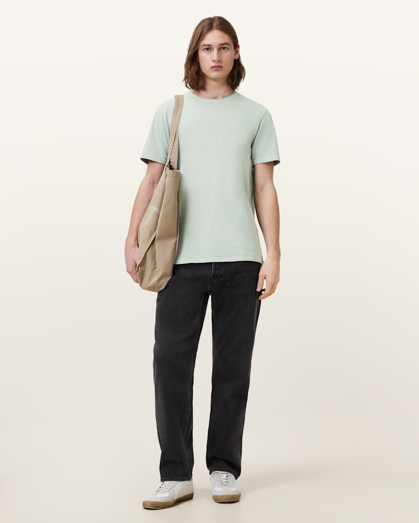 Bodega Crew Neck Raw Edge T-Shirt MINERAL GREEN | ALLSAINTS